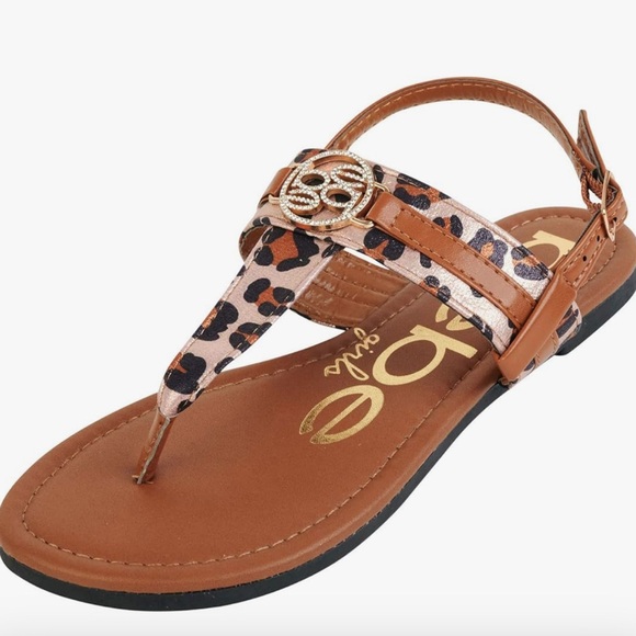 bebe | Shoes | Bebe Cognac And Leopard Thong Sandals | Poshmark